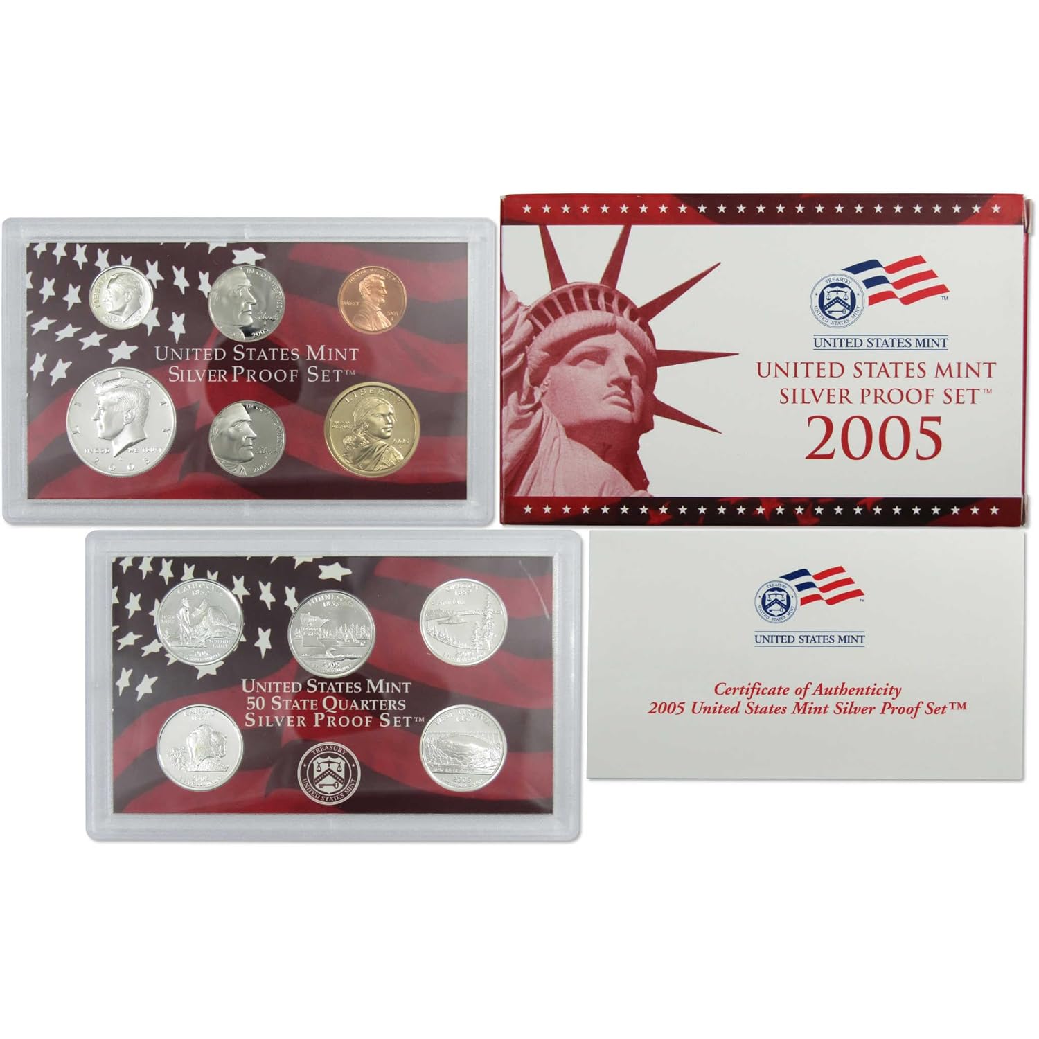 2005 Silver Proof Set U.S. Mint Original Government Packaging OGP COA ...