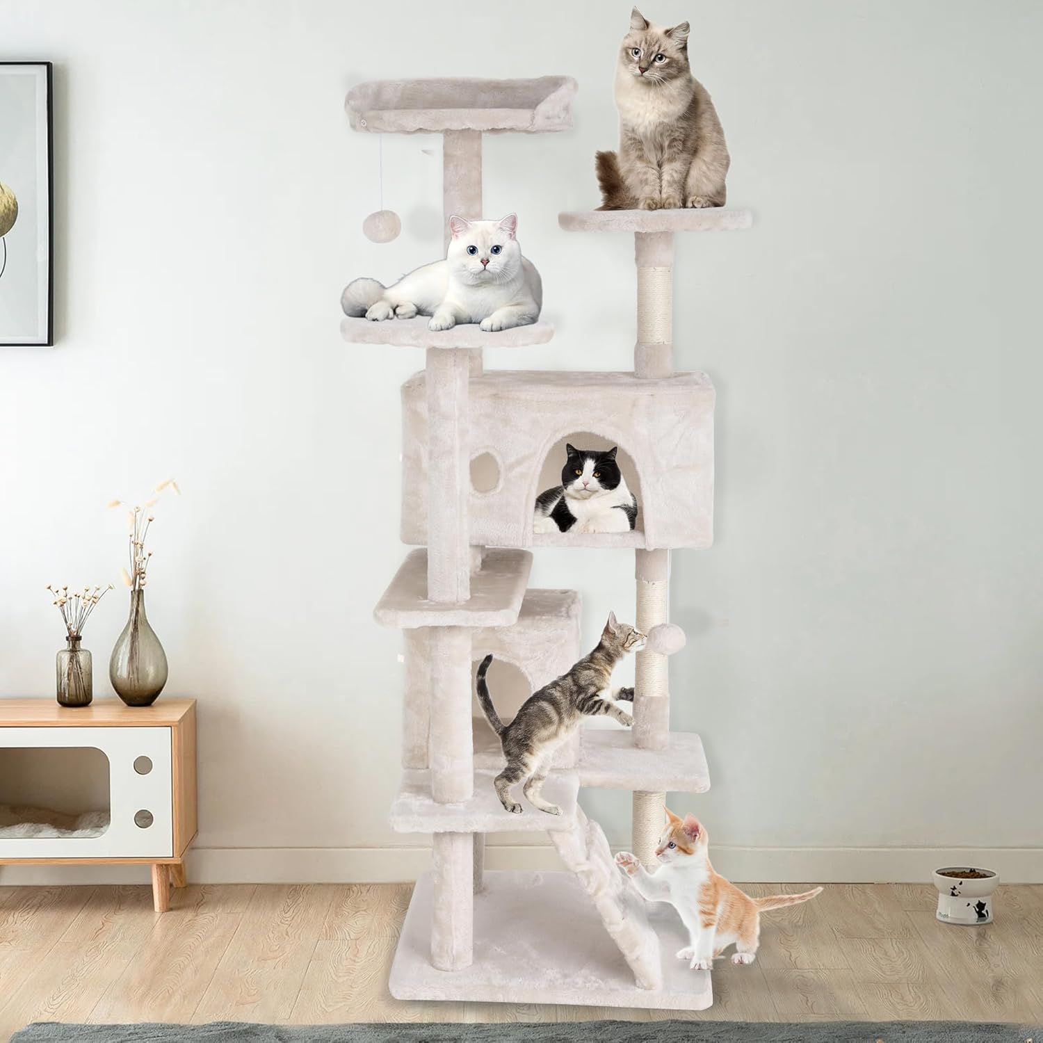 Amazon.com : 70 Inch Cat Tree Tower, Tall Cat Tower Cat Trees, Multi ...
