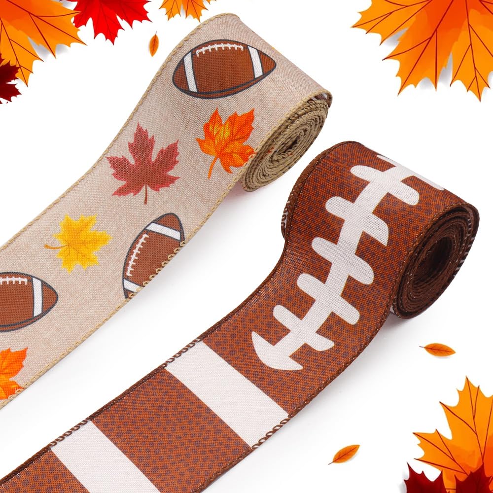 Amazon.com: ABTOLS 2 Roll 10 Yards Brown Football Ribbons 2.5", Super ...
