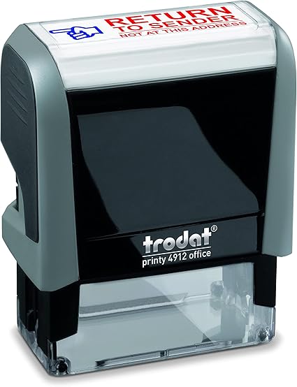 Amazon.com: Trodat Printy 4912 2-Color Message Stamp - Self-Inking, Red ...