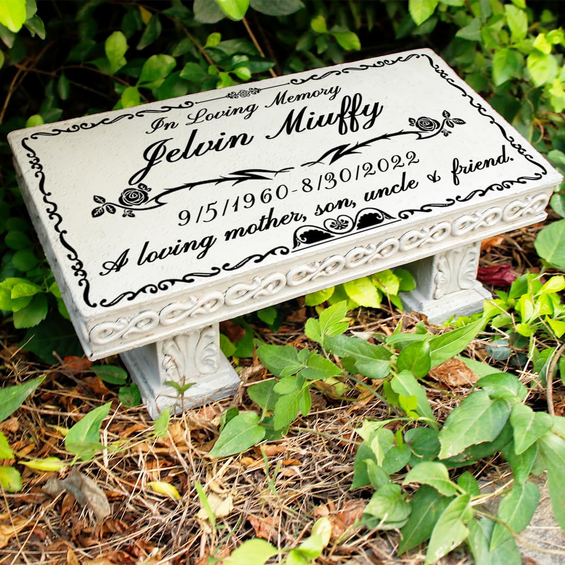 Amazon.com: mildahjoy Personalized Human Memorial Stones, Bench ...