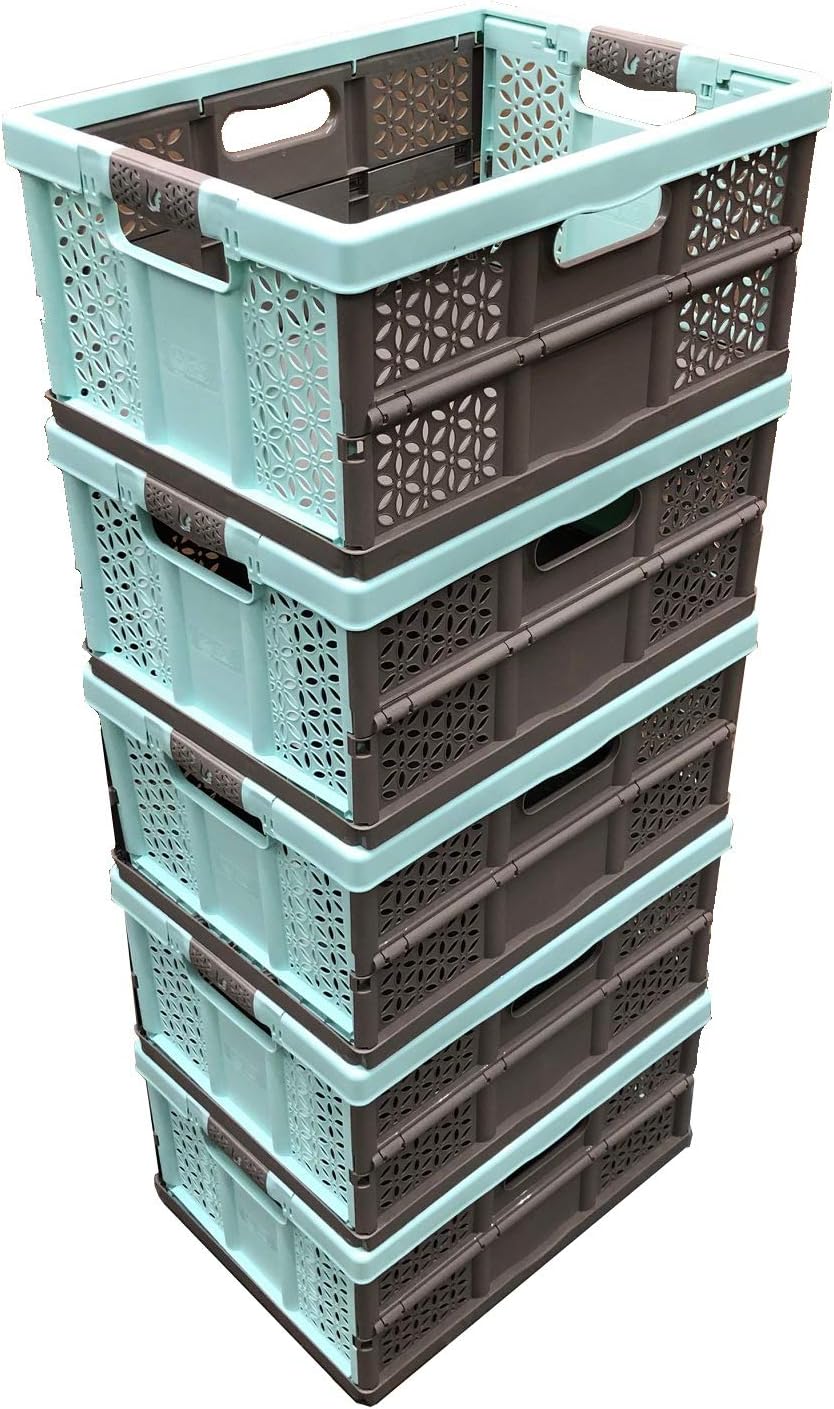 keeeper 1 x 32 Litre Extra Strong Folding Plastic Stacking Storage ...