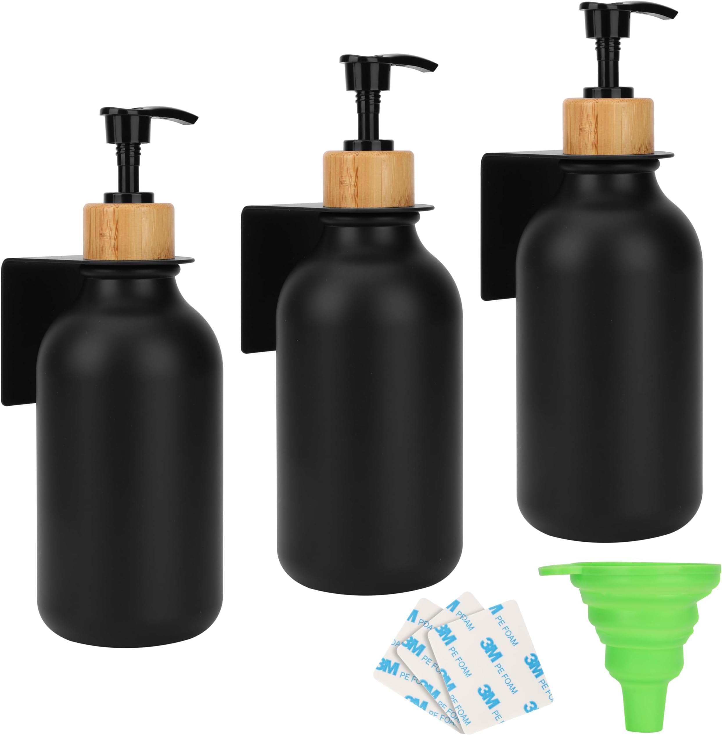 Amazon.com: Stylish Shampoo and Conditioner Dispenser Set of 3 - Modern ...