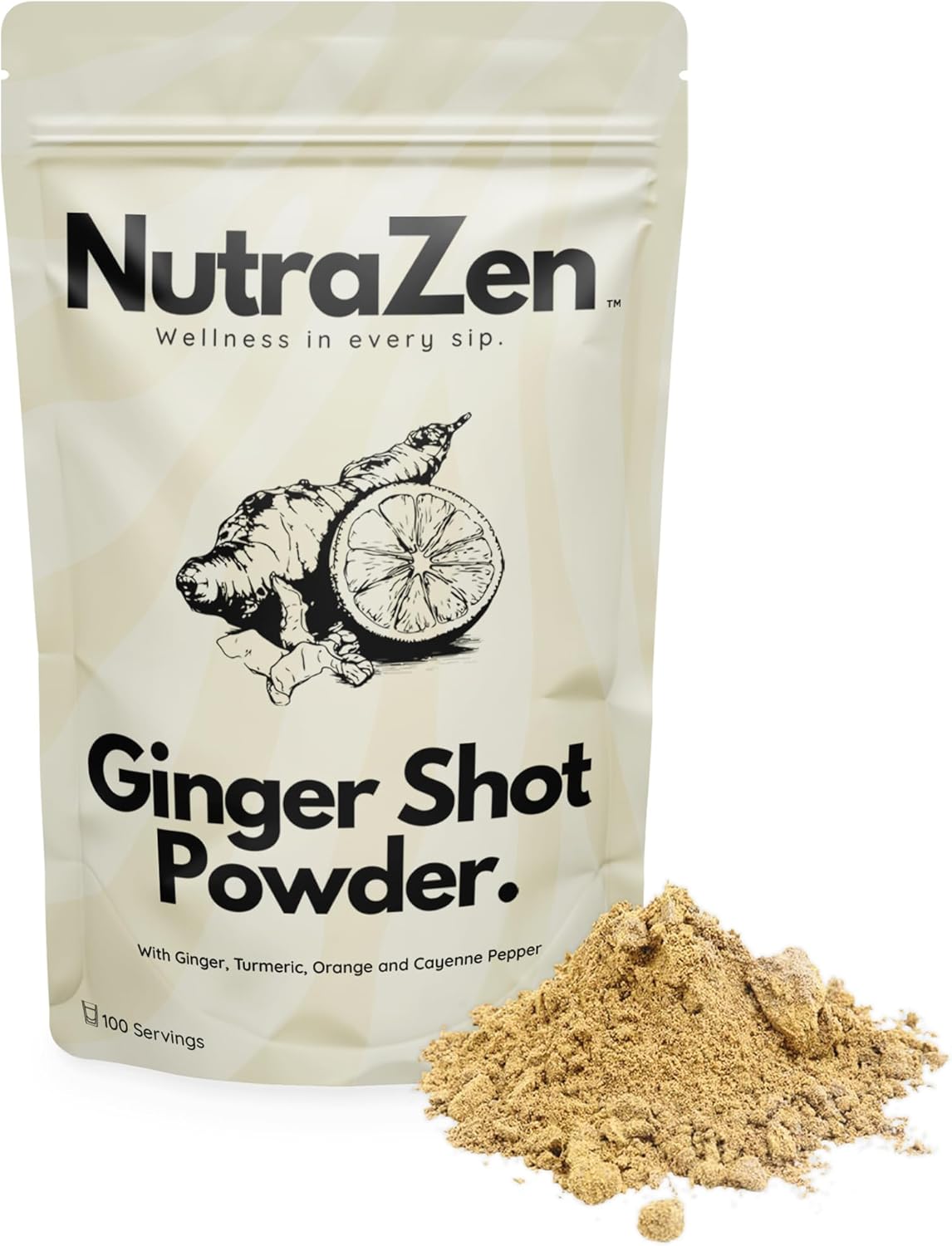 Ginger and Turmeric Shot Powder 100 Servings | Drink Supplement with ...