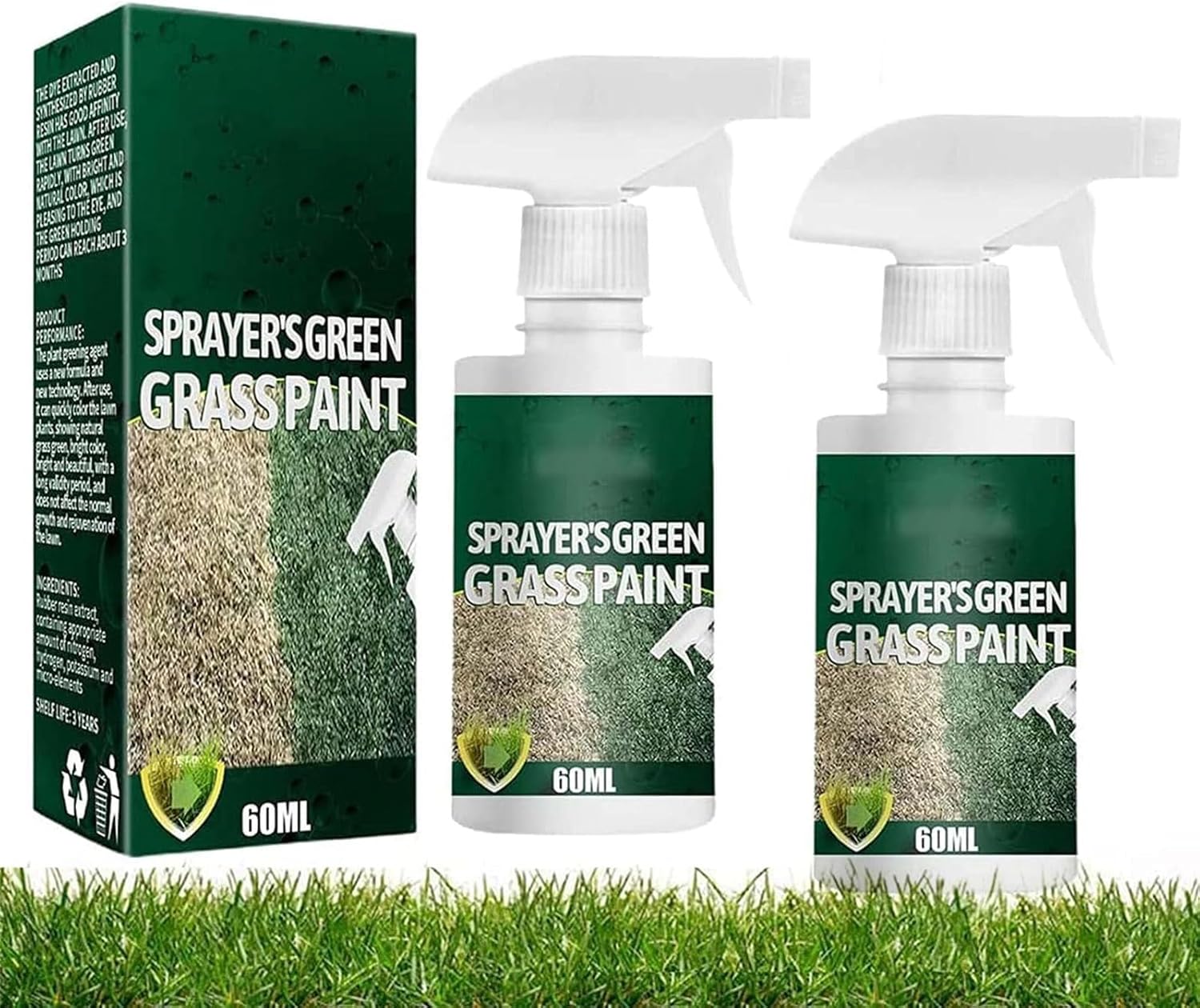 2PCS Seed Spray Liquid Green Grass Paint For Lawn, Fast Green Spray ...