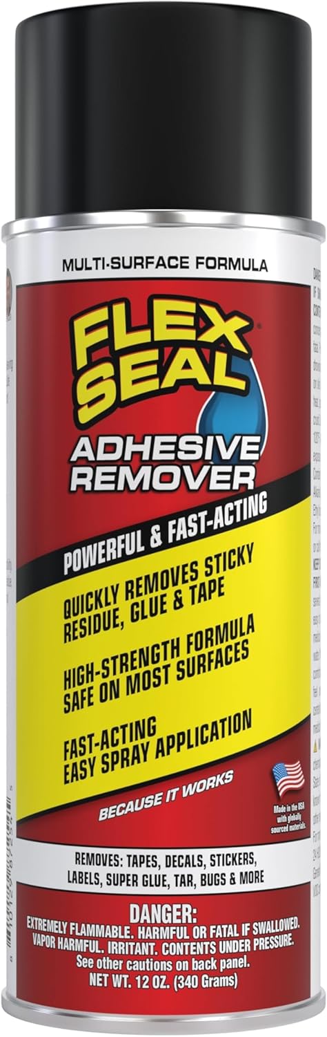 Flex Seal Adhesive Remover Spray, Heavy Duty Multi-Surface Residue ...