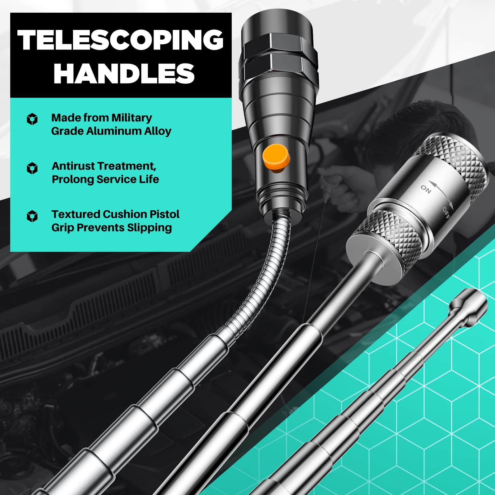 Snapklik.com : Telescoping Magnetic Pickup Tools Set, Inspection Mirror ...