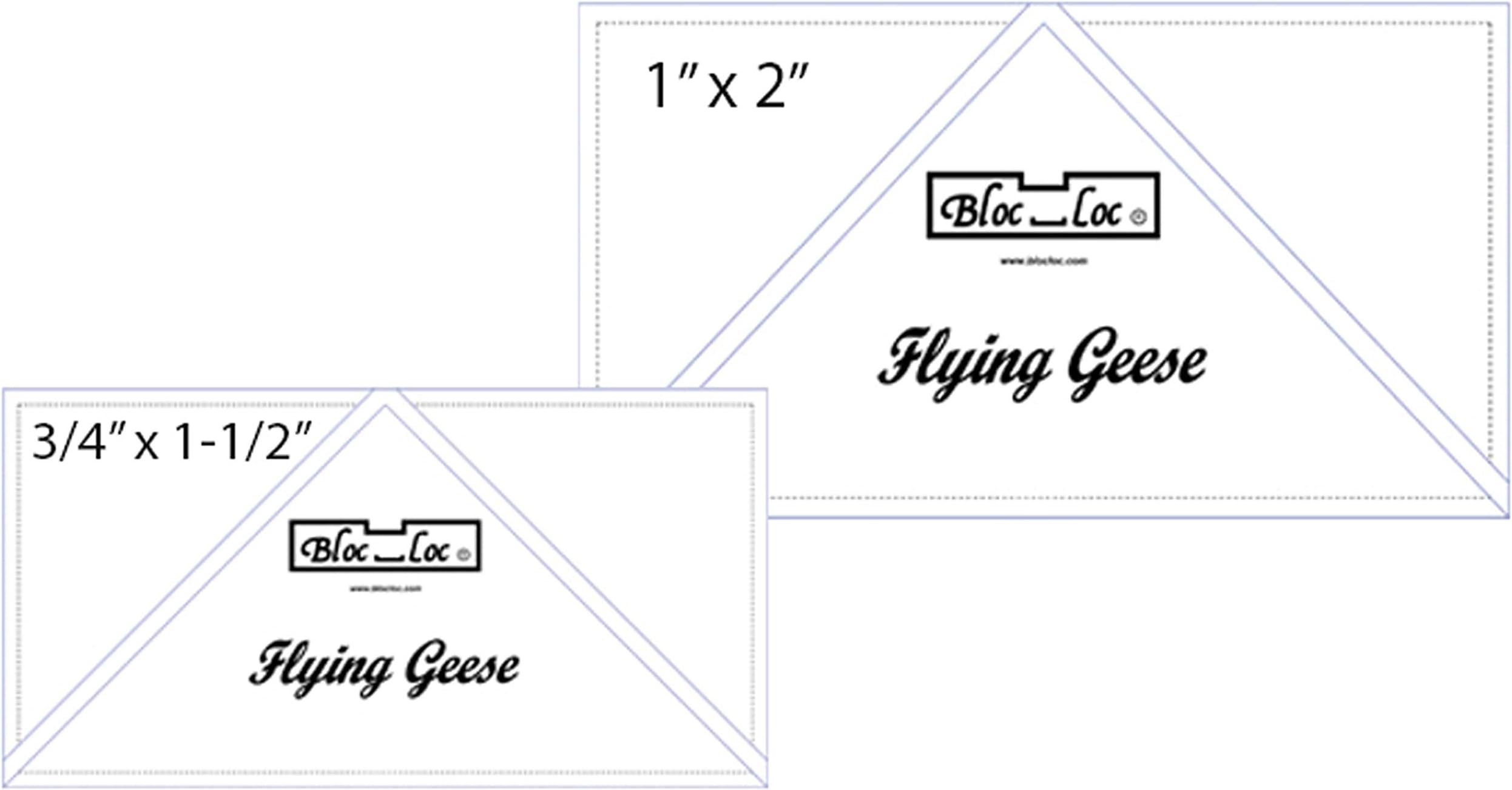 Amazon.com: Bloc Loc 0.75" x 1.5" & 1" x 2" Flying Geese Square Up ...