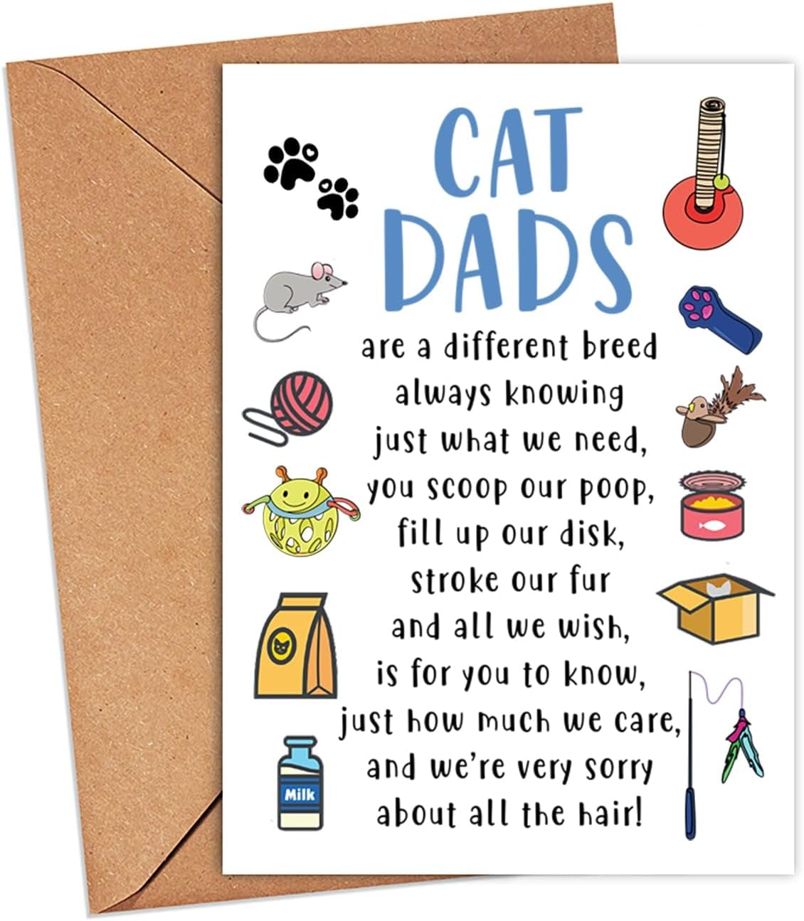 Amazon.com : Yanashop88 Cat Dad Fathers Day Card - Cat Dad Card - Pet ...