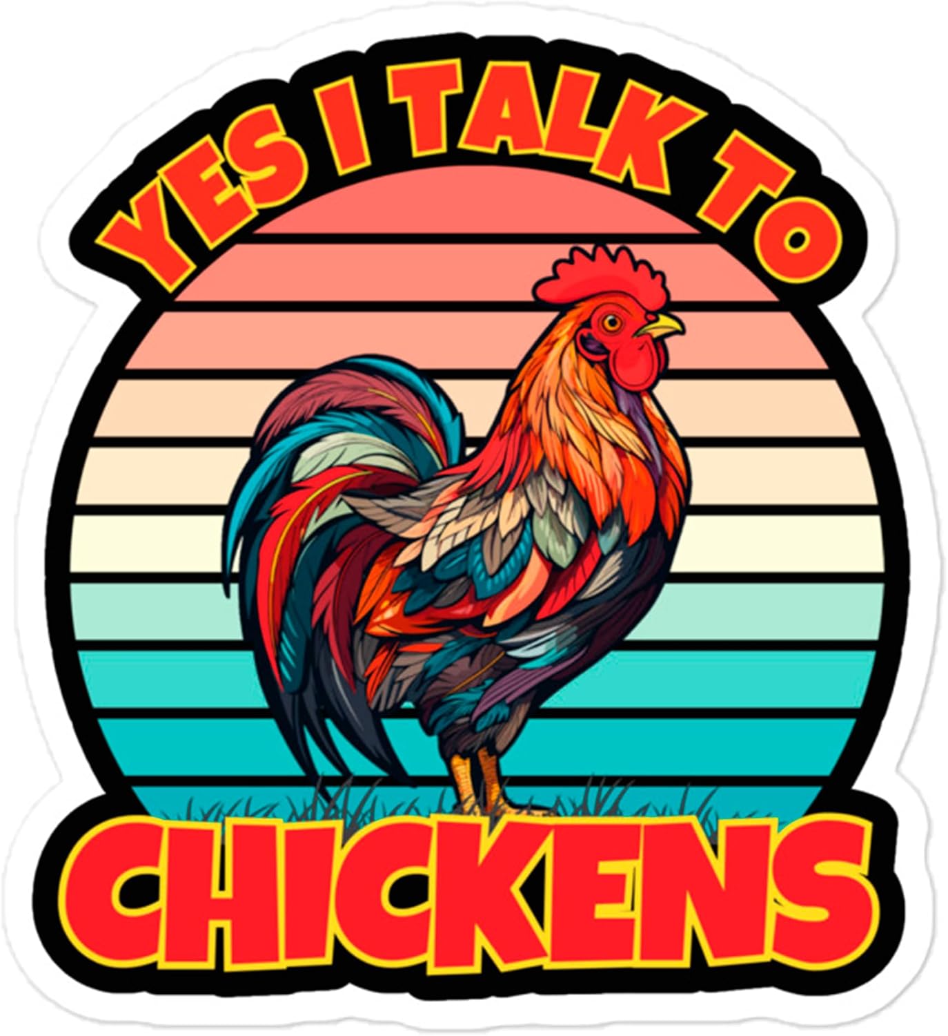 Amazon.com: Yes I Talk to Chickens Sticker Souvenir Decal Vinyl Small ...