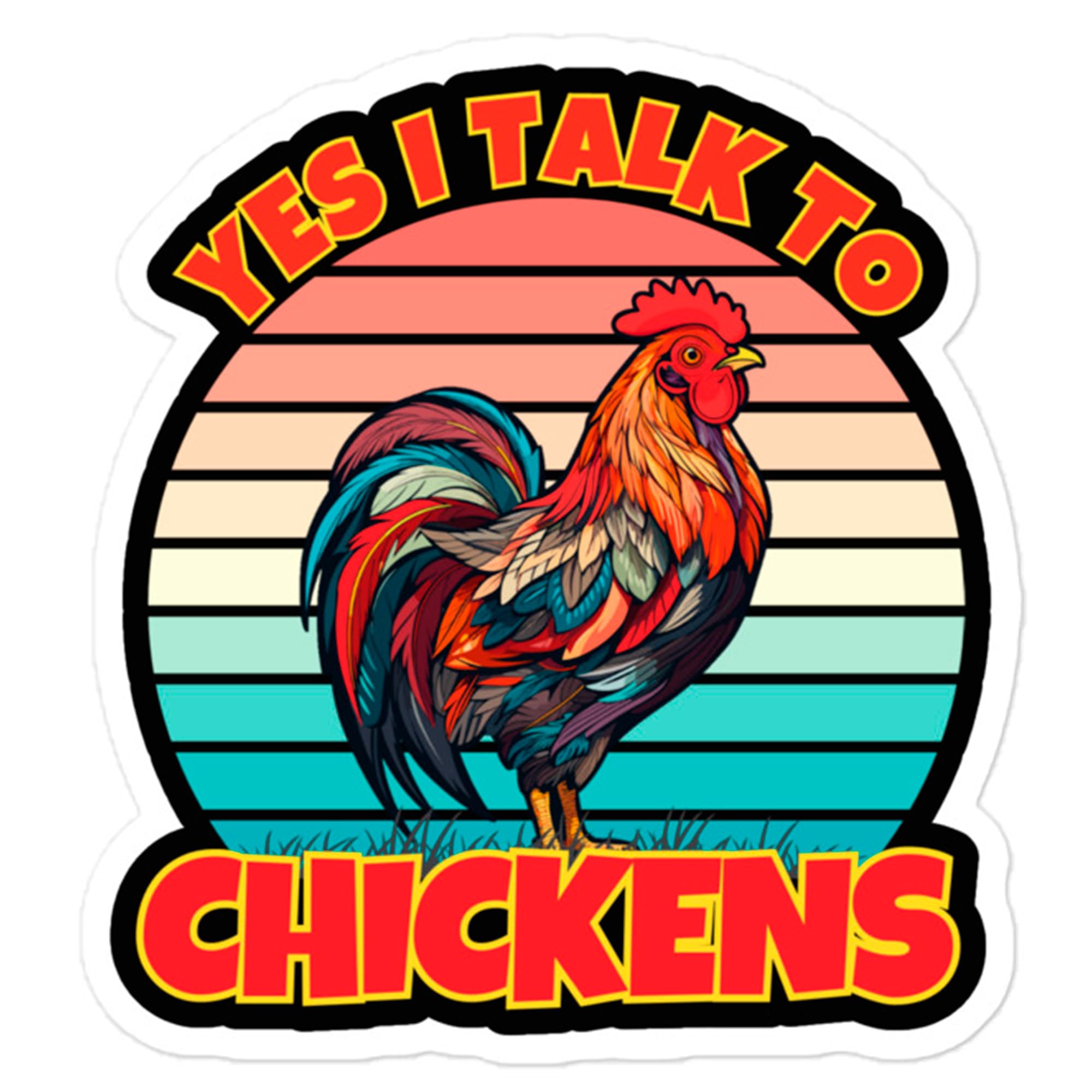 Amazon.com: Yes I Talk to Chickens Sticker Souvenir Decal Vinyl Small ...