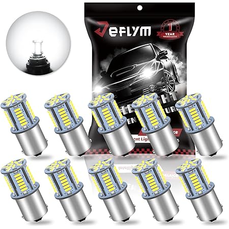 Amazon.com: Efoxcity 12V 1156 10 Pack Bright 1156 1141 1003 50-SMD White LED Bulbs For Car ...