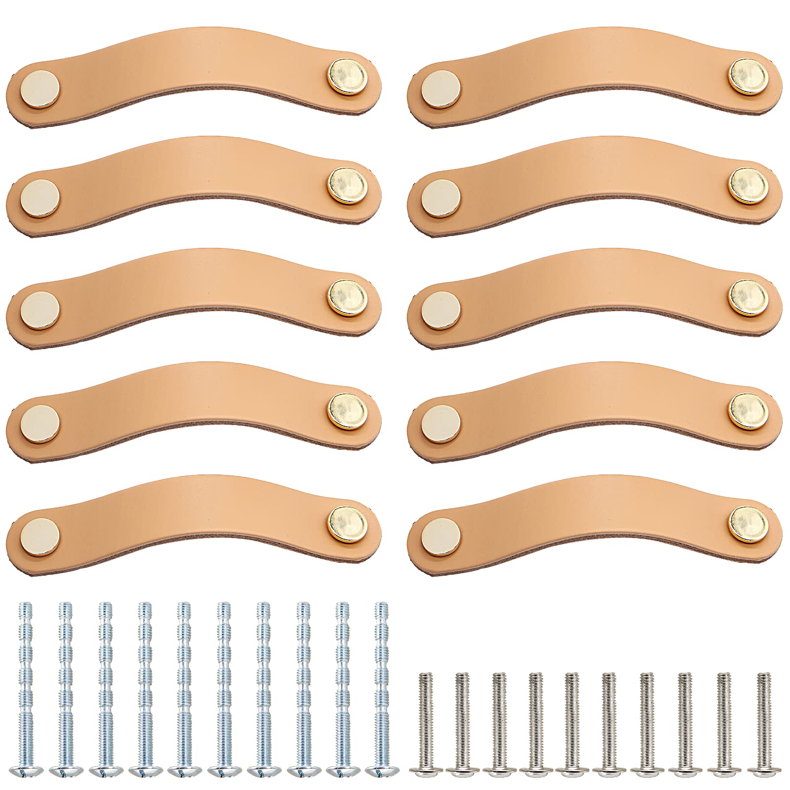 Litoexpe 10-Pack Leather Drawer Pulls, Soft Genuine Dresser Pulls to ...