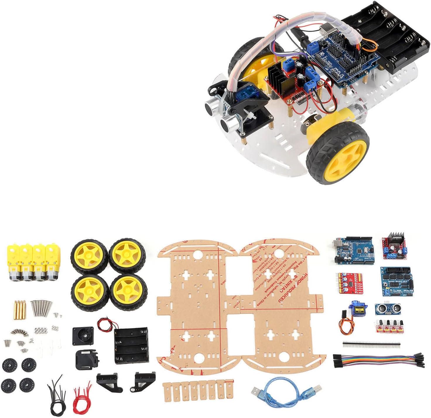 Smart Robot Car Chassis Kit, 4WD DIY Programmable Development Board ...