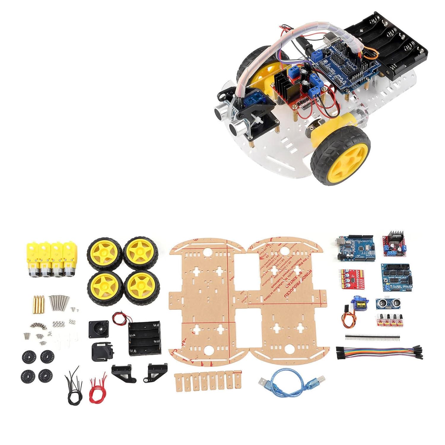 Amazon.com: Smart Robot Car Chassis Kit, 4WD DIY Programmable ...