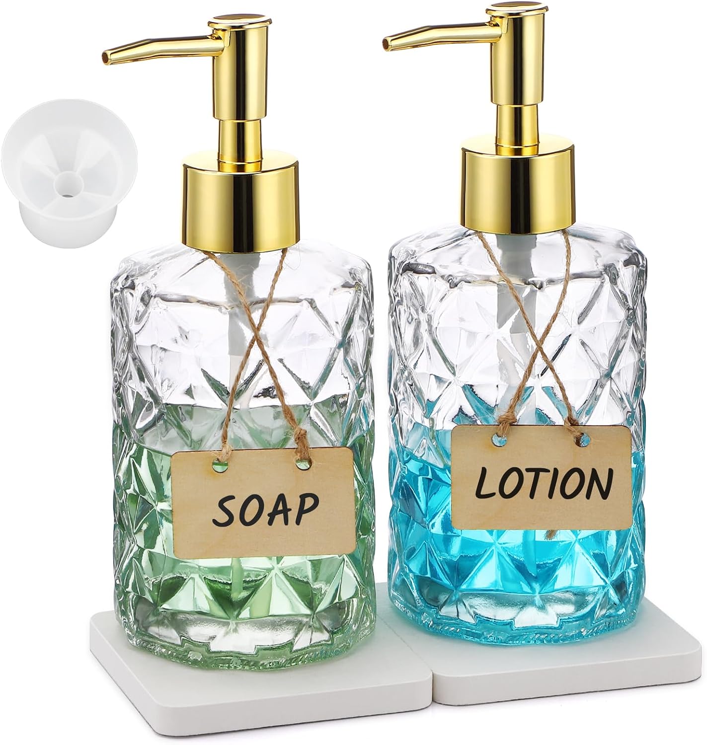 Amazon.com: Segbeauty Kitchen Soap Dispenser Set, 2 Pack 11.8oz Clear ...