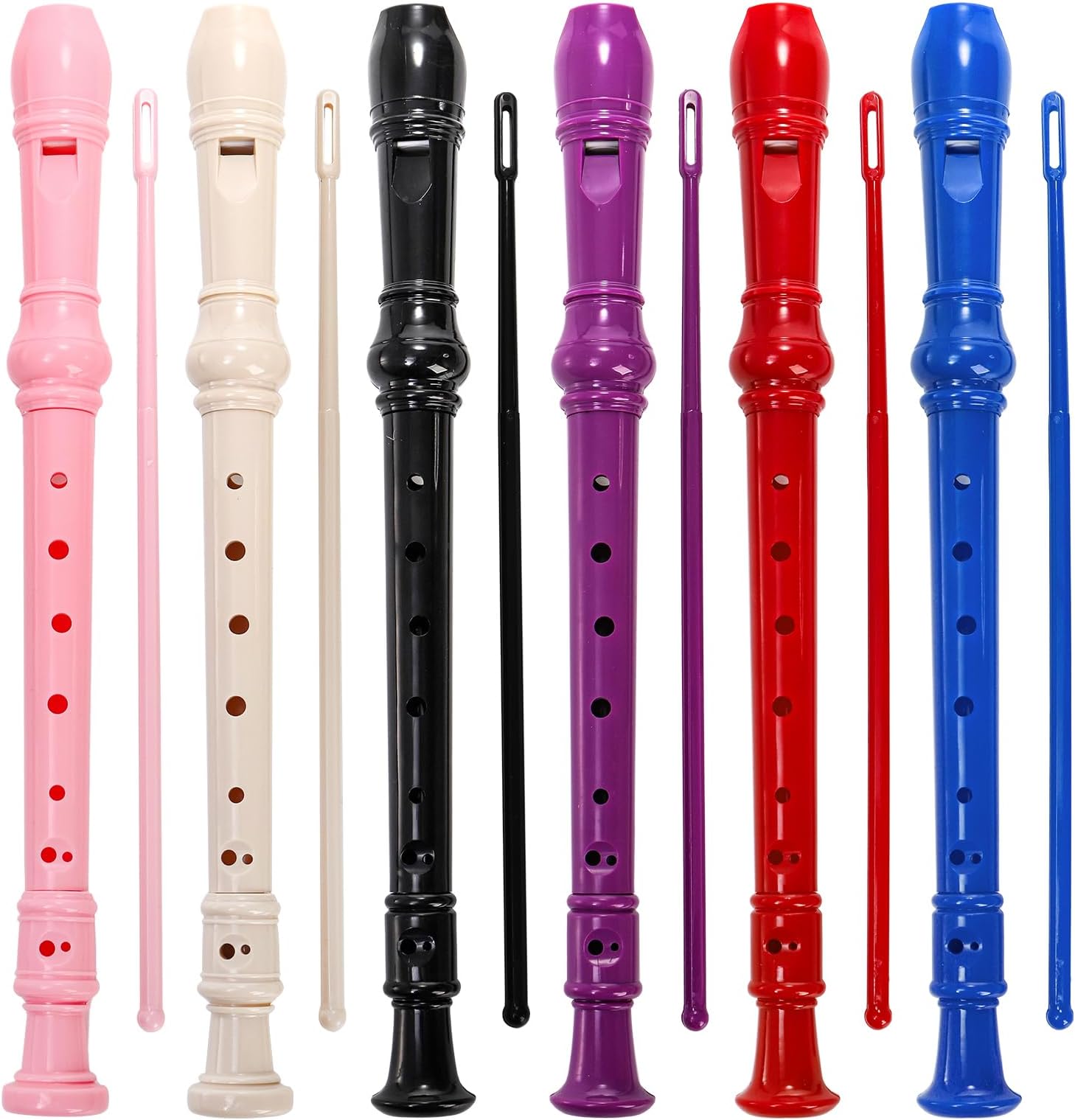 Amazon.com: LOLYSIC 16 Pack 8 Hole Recorder Flute, Plastic Recorders ...