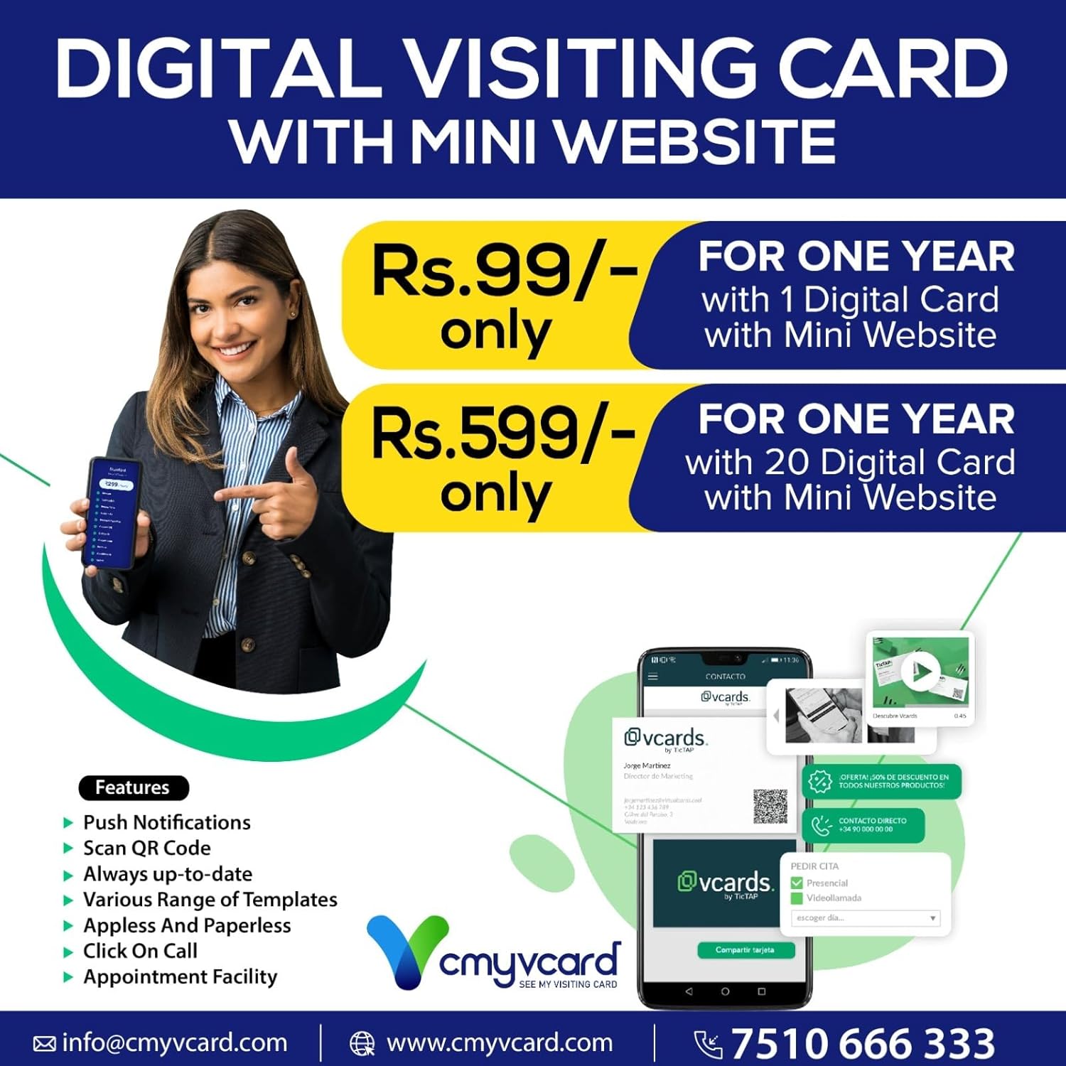 Apple Infotech Digital Visiting Card With Mini Website (For 1 Year with ...