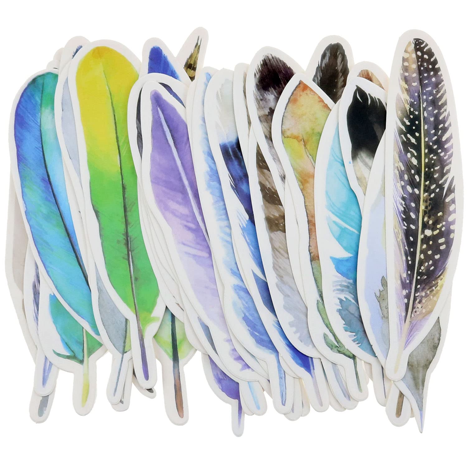 Amazon.com: Haidong 2 Boxes/60PCS Color Feather Paper Reading Bookmark ...