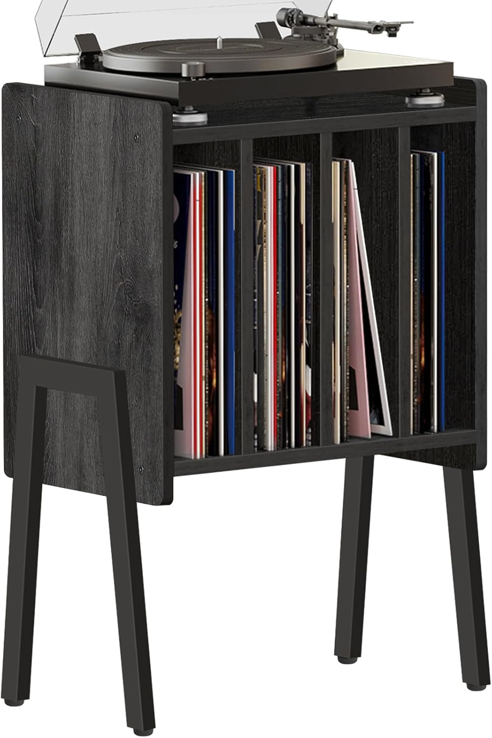 Amazon.com: TUTOTAK End Table with Vinyl Holder Display Shelf, Record ...