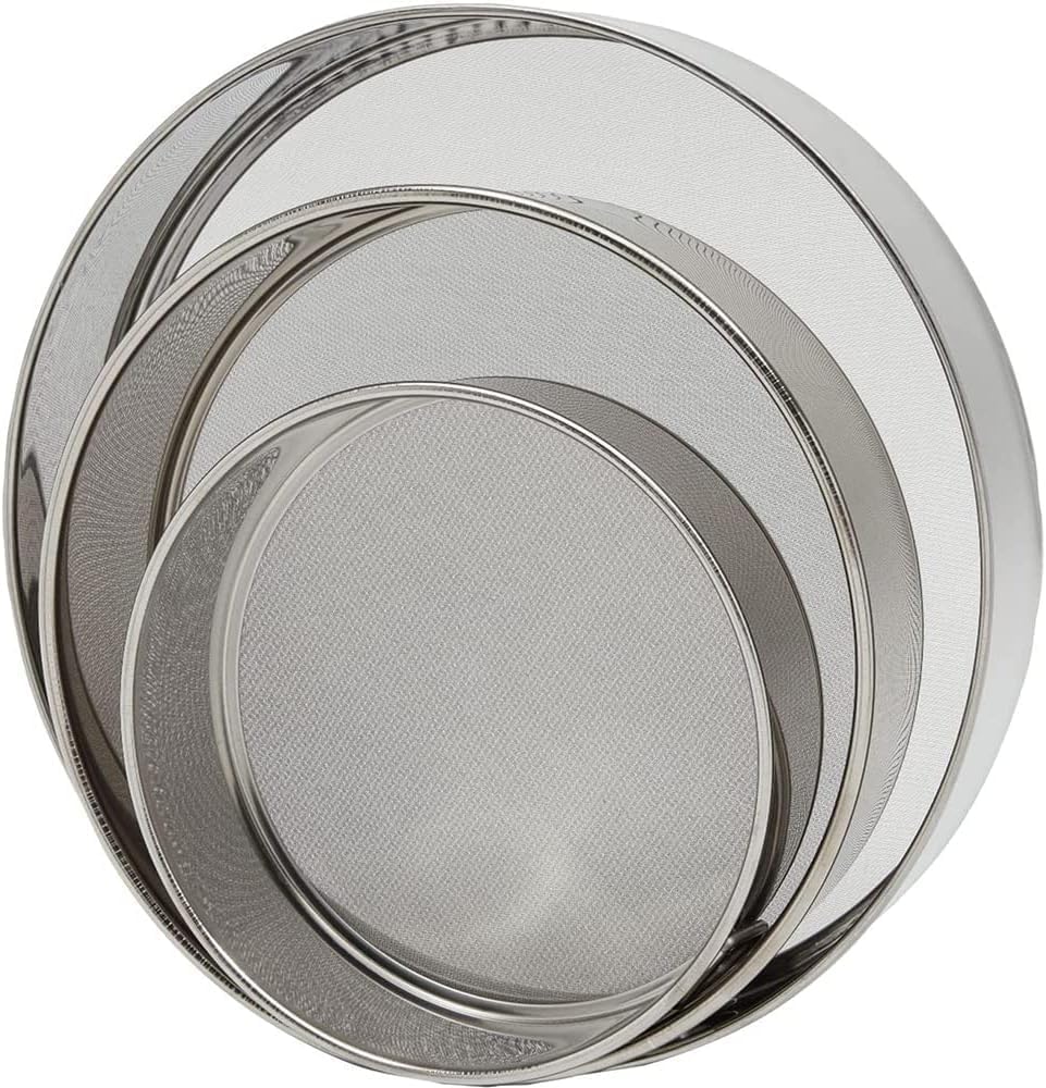 Amazon.com: 3PCS Sieve Fine Mesh with brush, Stainless Steel Round ...