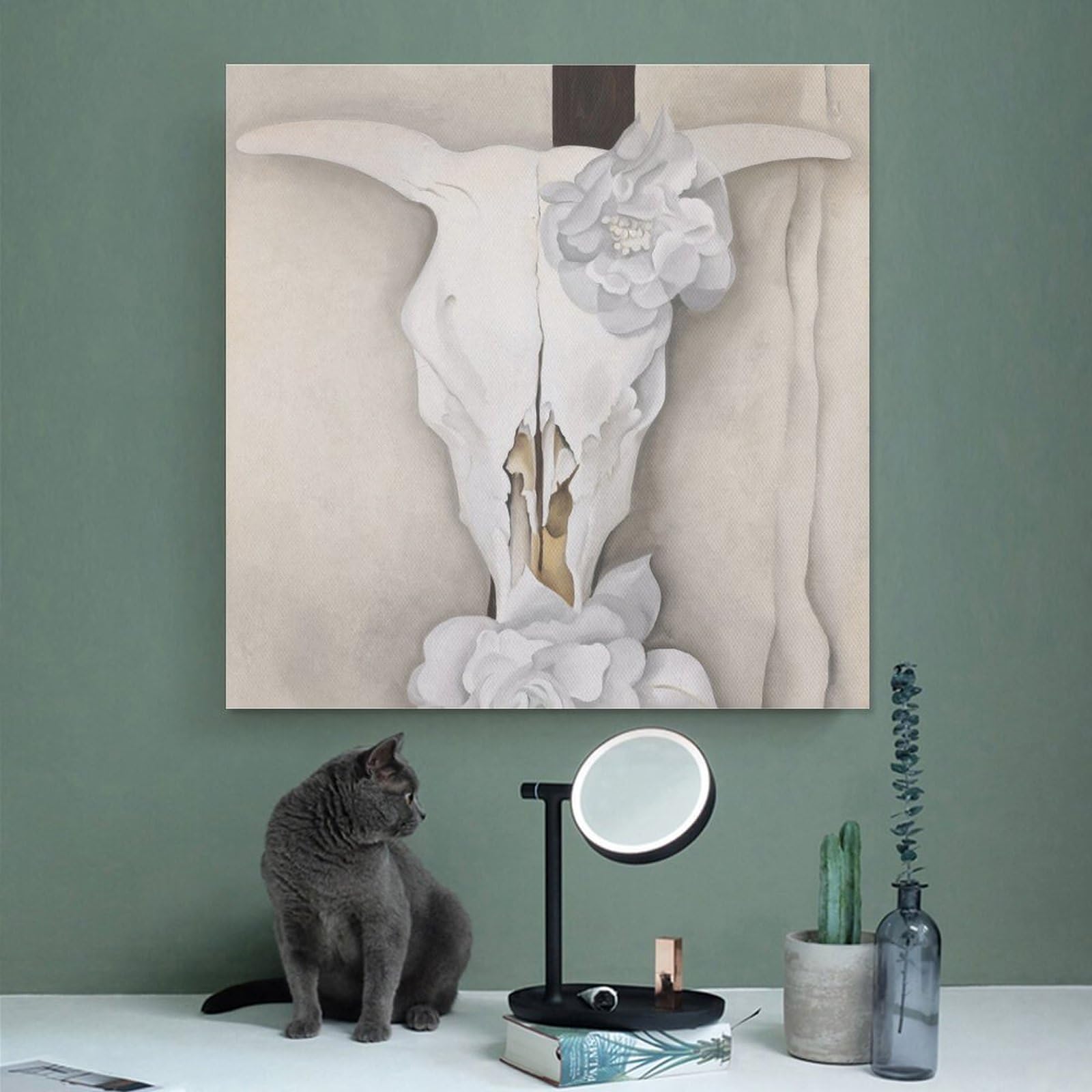 Georgia Okeeffe Skull And Flower Georgia O'keeffe Cow's Skull With