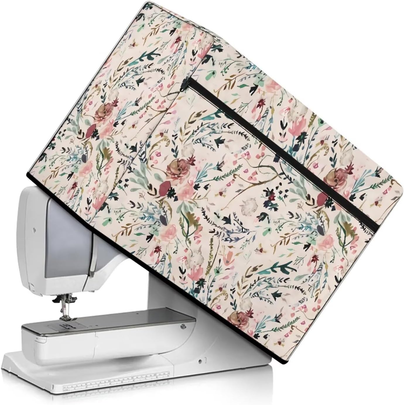 Amazon.com: Annejudy Vintage Floral Sewing Machine Dust Cover with ...
