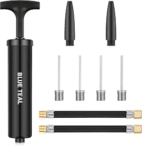 BLUE TEAL Sports Ball Pump Kit - 6'' Air Pump with Inflator Needle ...