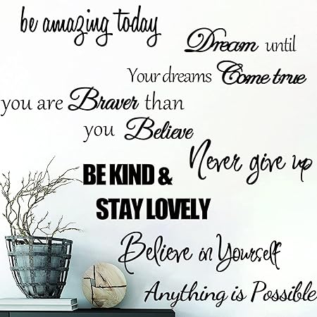 Inspirational Wall Decals Quotes Large Removable Motivational Vinyl ...