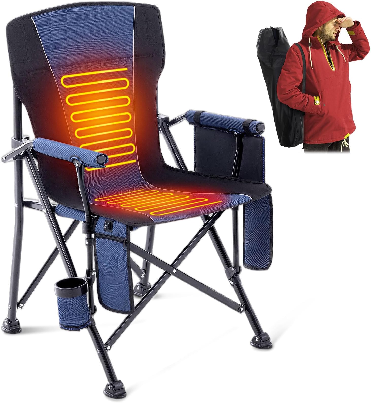 Amazon.com : X Strike Fishing Chairs with Rod Holder Outdoor Folding ...