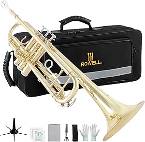 Amazon.com: ROWELL Bb Trumpet Standard Trumpet Set,Double Support Beam ...