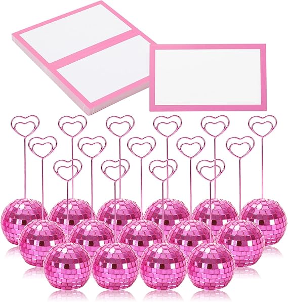 Amazon.com: Whaline 60Pcs 2 Inch Disco Ball Table Number Holders Place ...