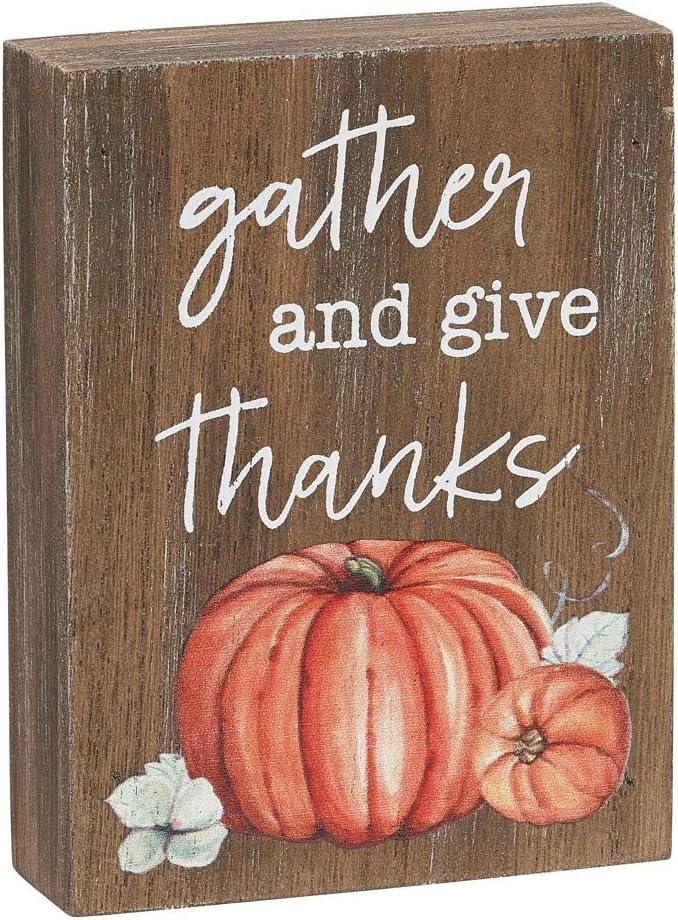 Amazon.com: Collins Painting Mini Fall Wood Block Sign - Rustic Pumpkin ...