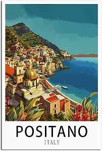 Amazon.com: iPuzou Positano Italy Vintage Travel Posters 16x24inch ...