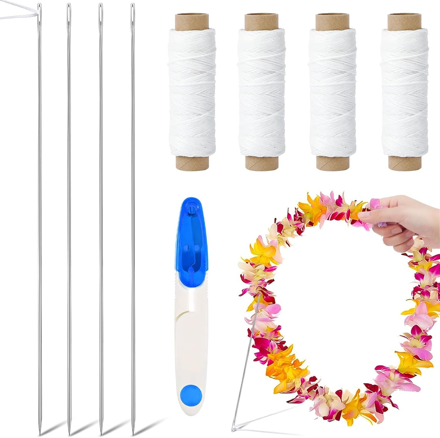 Amazon.com: Kaiolbly 9 Pcs Lei Needle Kit, 4 Pcs 14 Inch Stainless ...