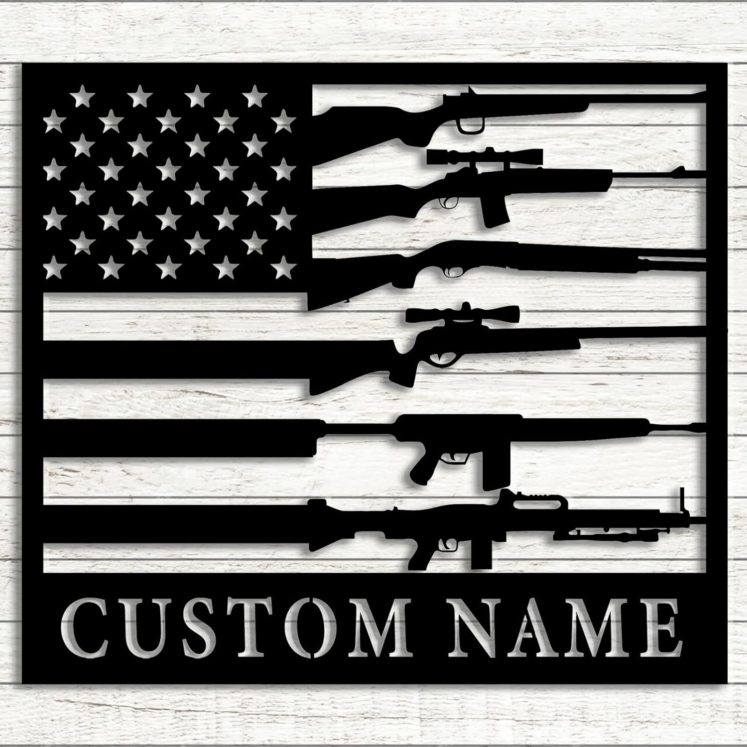 Amazon.com : Custom US Gun Metal Sign, Personalized Gun Room Wall Art ...