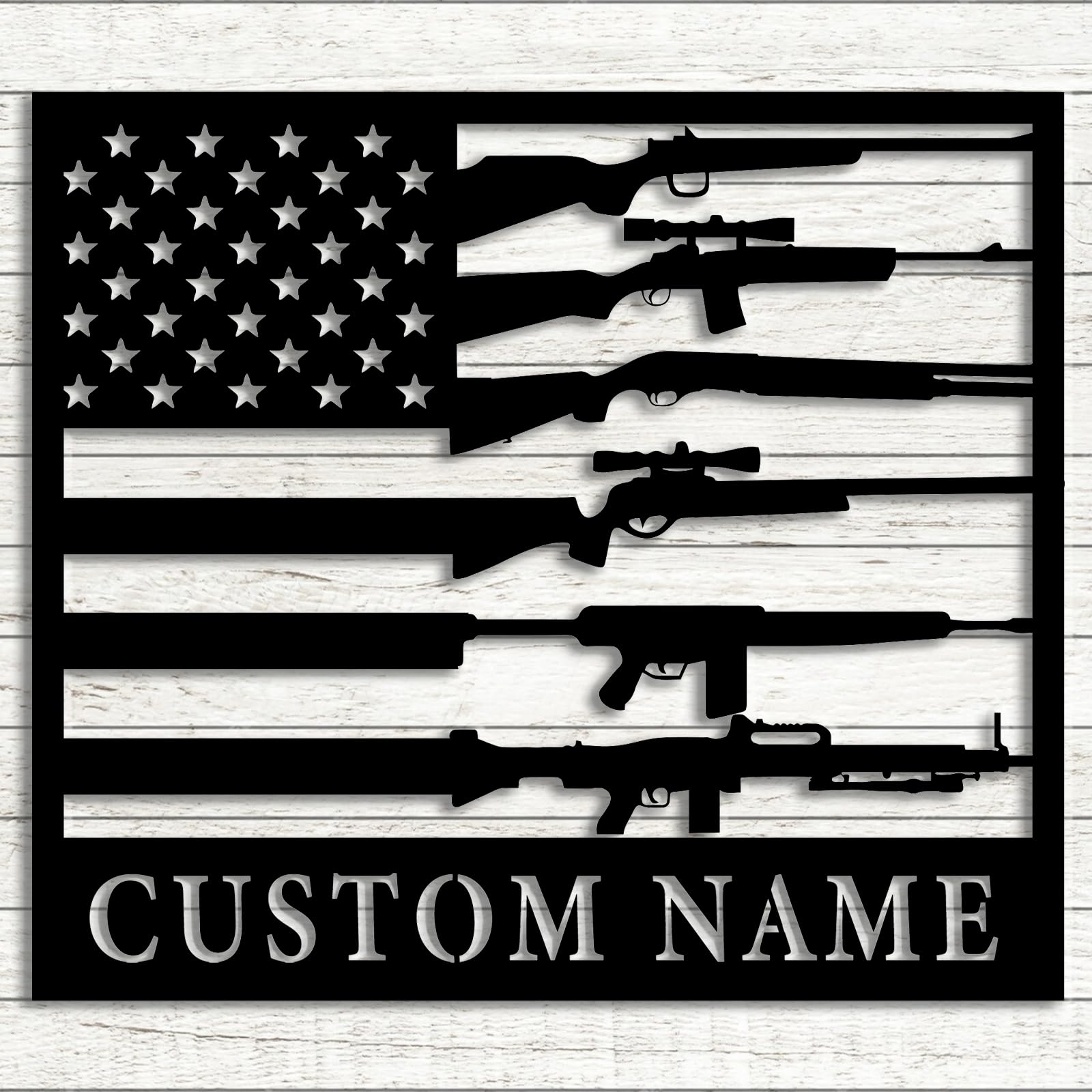 Amazon.com : Custom US Gun Metal Sign, Personalized Gun Room Wall Art ...