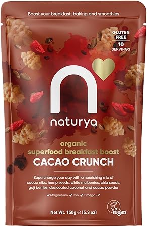 Naturya Organic Cacao Crunch Breakfast Boost - Rich in Omega-3 and ...