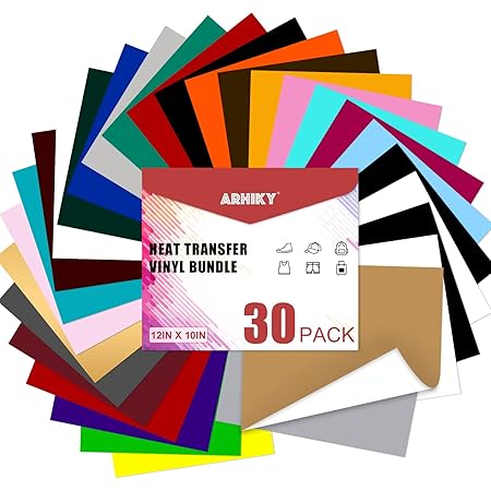 Amazon.com: HTVRONT White Heat Transfer Vinyl Bundle - 10 Pack 12" x 10 ...