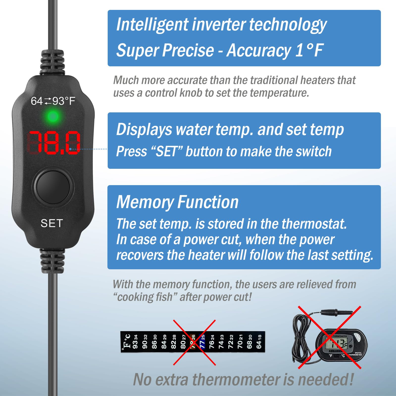 Snapklik.com : FUMAK Super Mini Aquarium Heater 30W Betta Heater For 4 ...