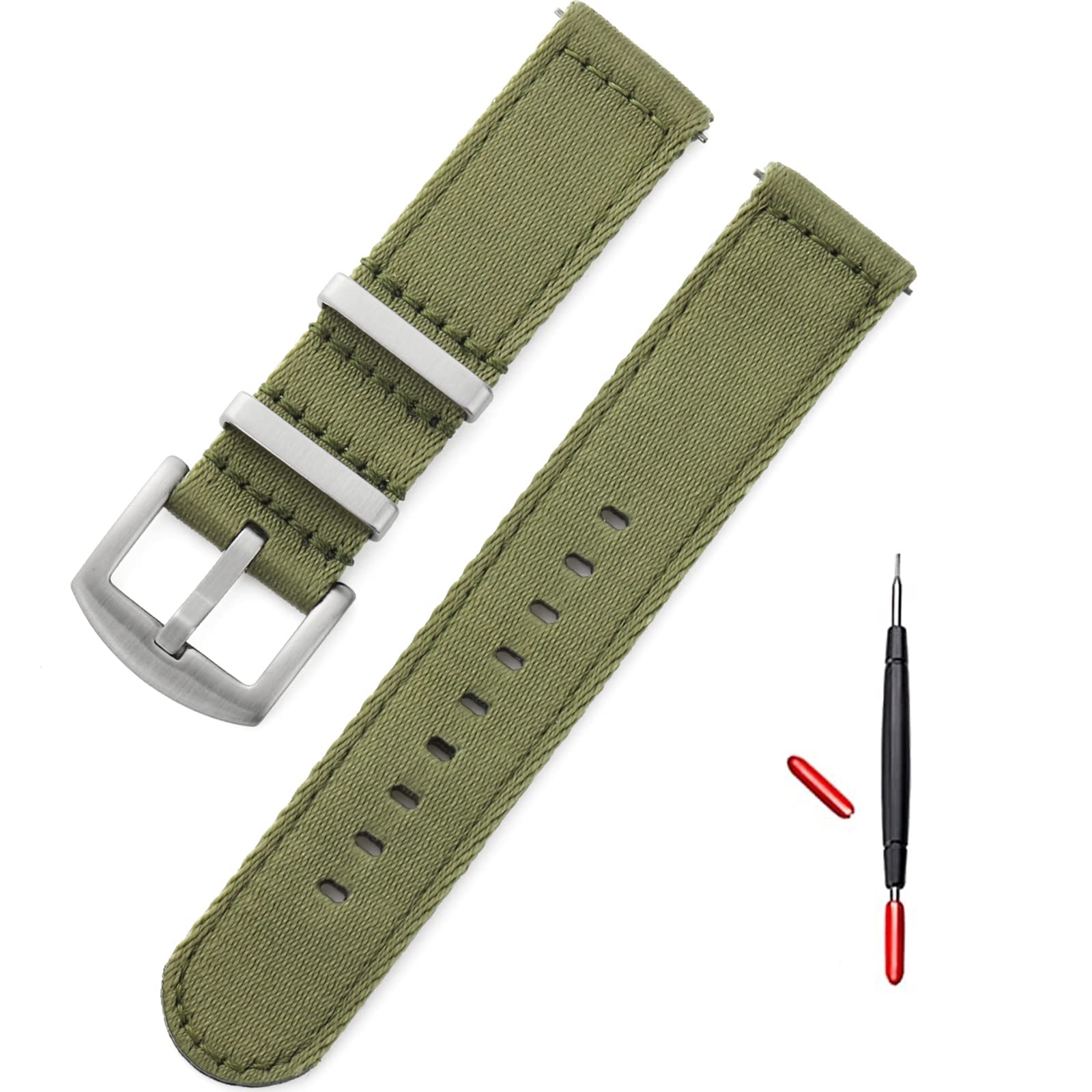 Amazon.com: watchdives Nylon Watch Band 22mm Fast Release Watch Band ...