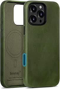 Amazon.com: Belemay Leather Case for iPhone 16 Pro Max, Compatible with MagSafe [Camera Control ...