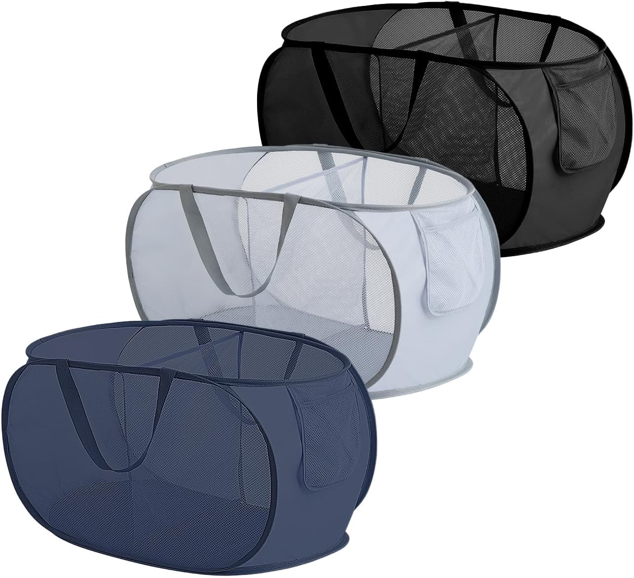 Amazon.com: Laundry Basket Collapsible 3-Pack - Foldable Laundry Basket ...