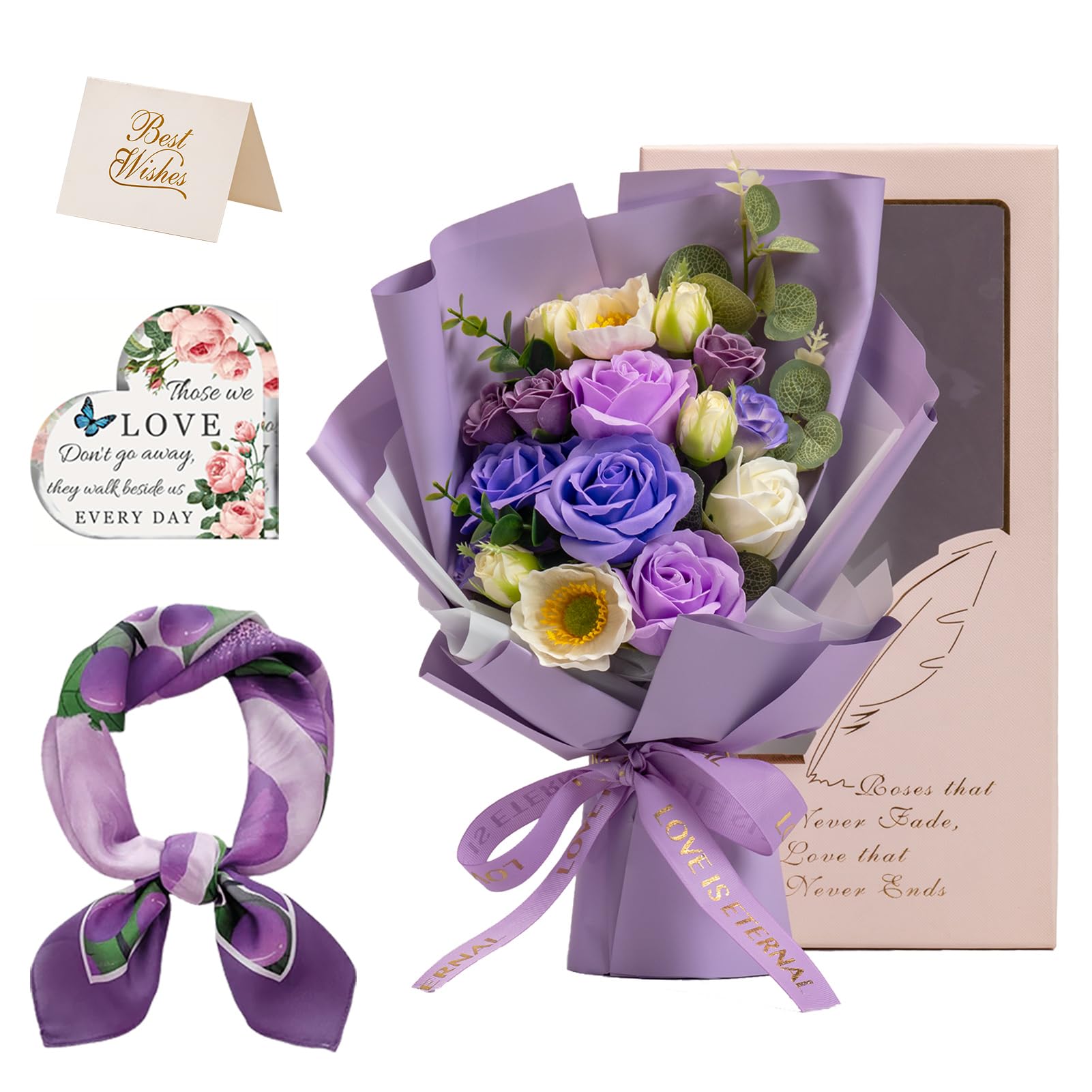 Amazon.com: EIGHTOWN Fake Rose Flowers for Delivery Prime - Soap ...