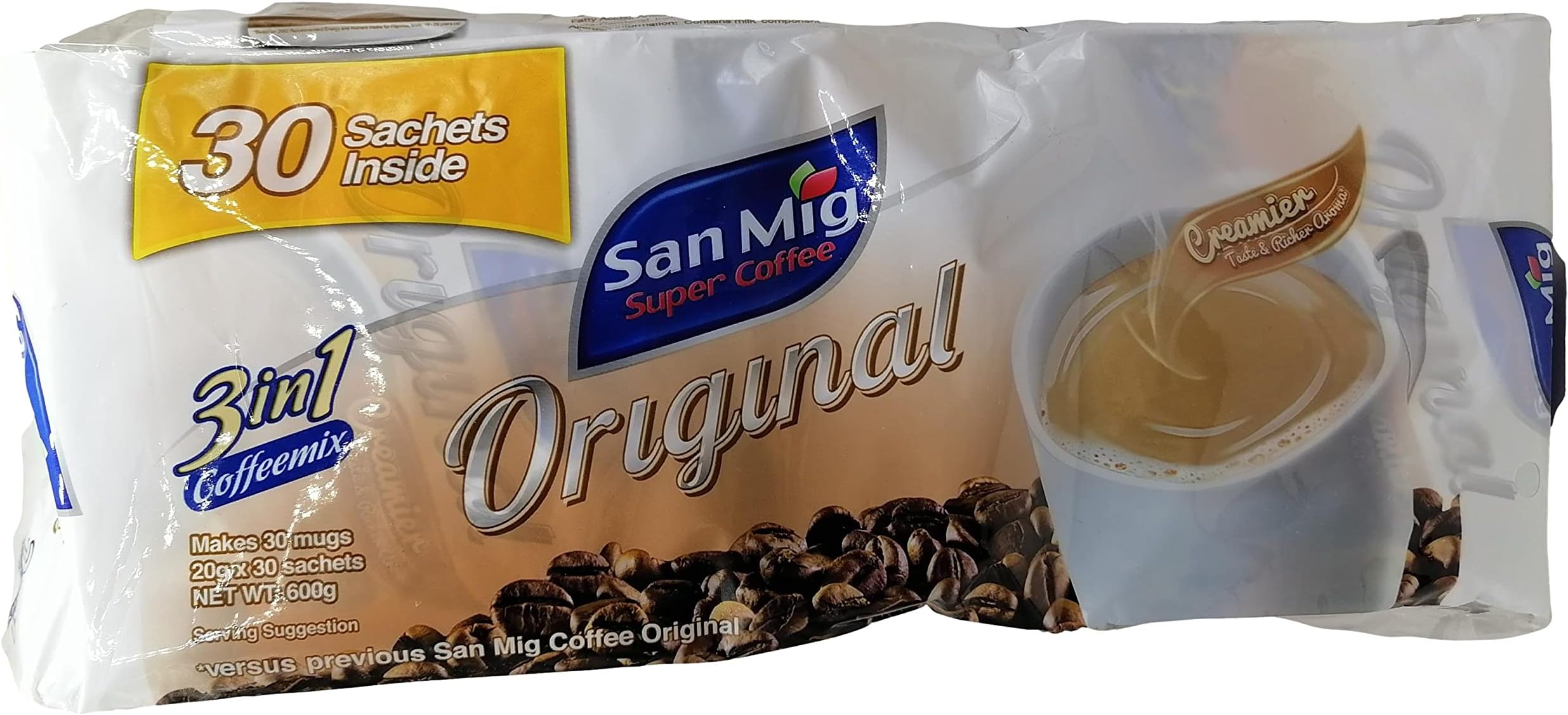 Amazon.com: San Mig Super 3in1 Coffee Original 30 sachet pack ...