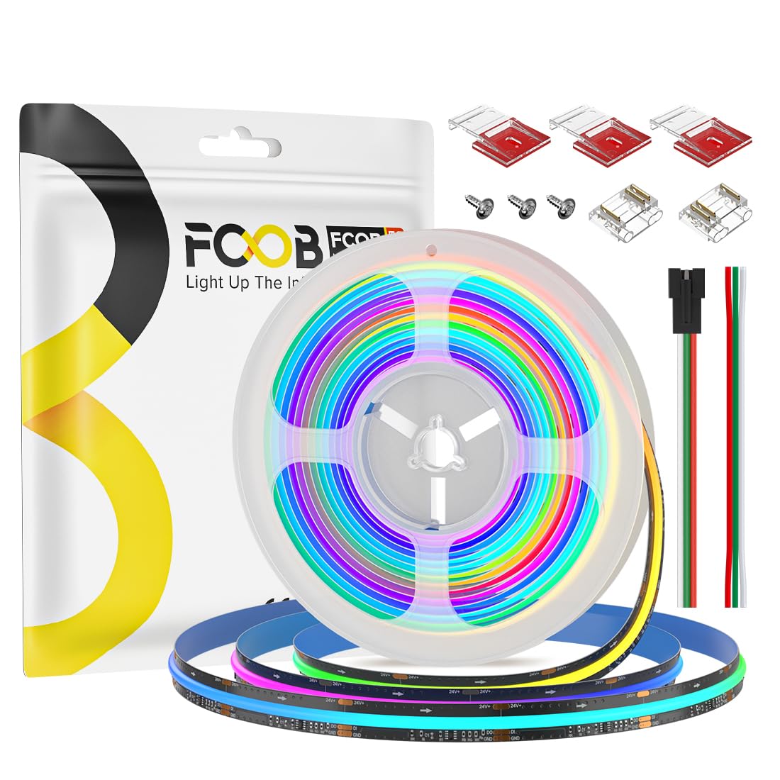 Amazon.com: FCOB WS2811 RGB Smart IC COB LED Strip, 16.4FT DC24V ...