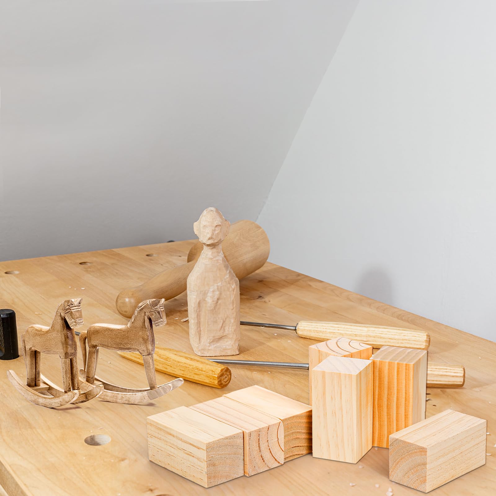 Snapklik.com : YOUEON 12 Pcs Wood Blocks For Carving, 4x2x2 Inch ...