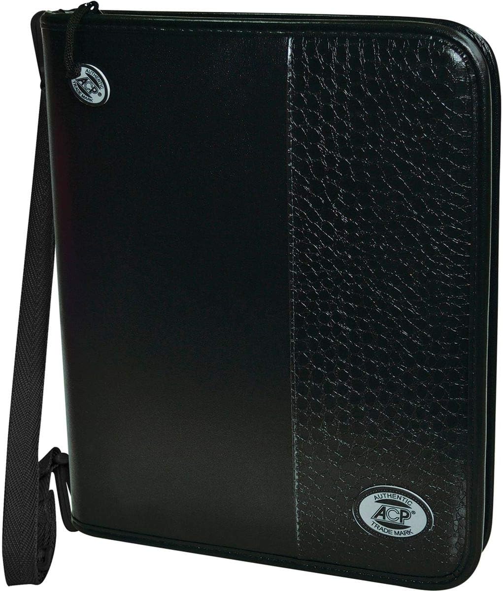 Fichário com Zipper e Alça, Completo, Croco Black, ACP : Amazon.com.br ...