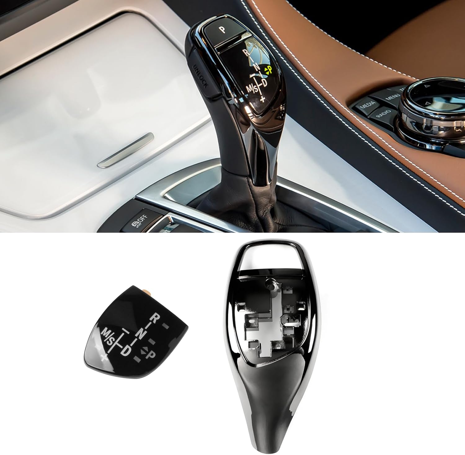 Amazon.com: Jaronx Compatible with BMW Gear Shift Knob Cover Trim ...