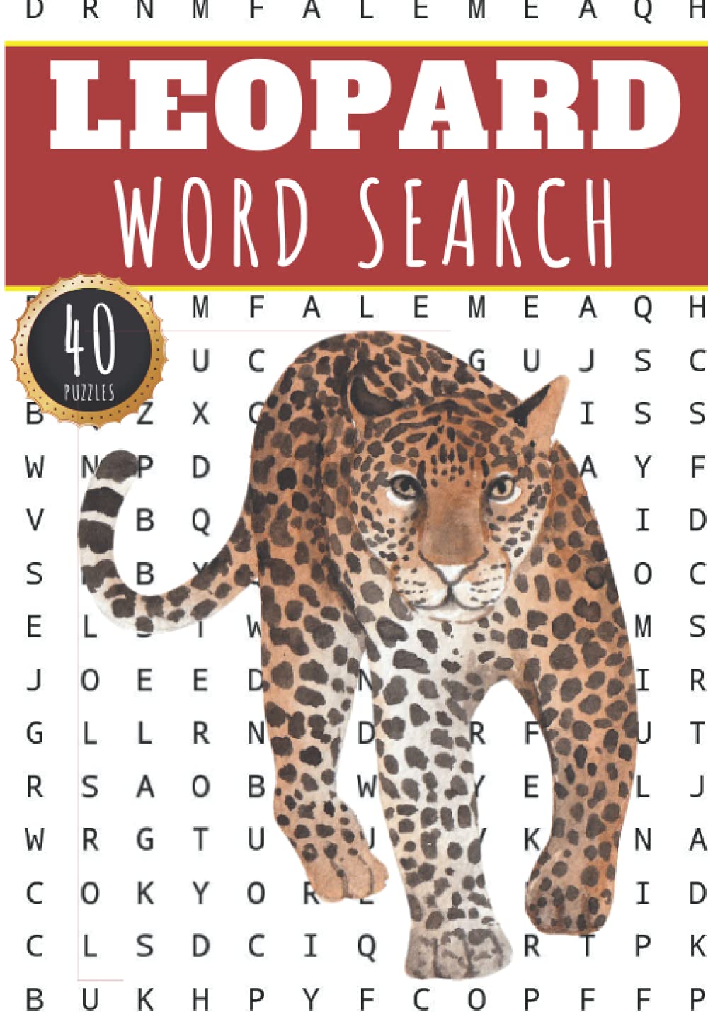 Leopard Word Search: 40 Fun Puzzles With Words Scramble for Adults ...